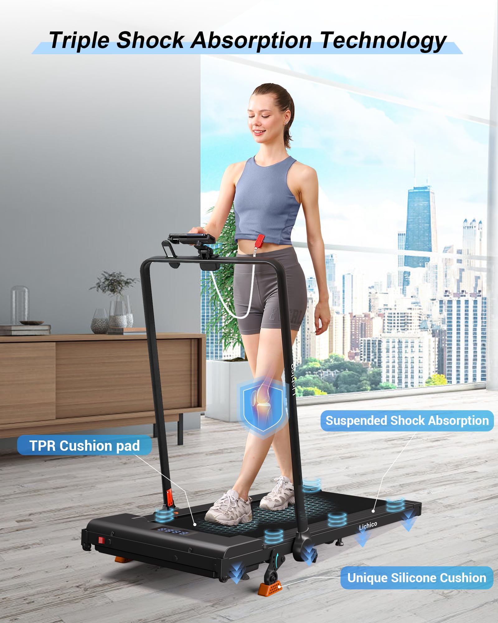 2-in-1 Adjustable Incline Treadmill AD-4000 | Lichico – Lichico Fitness